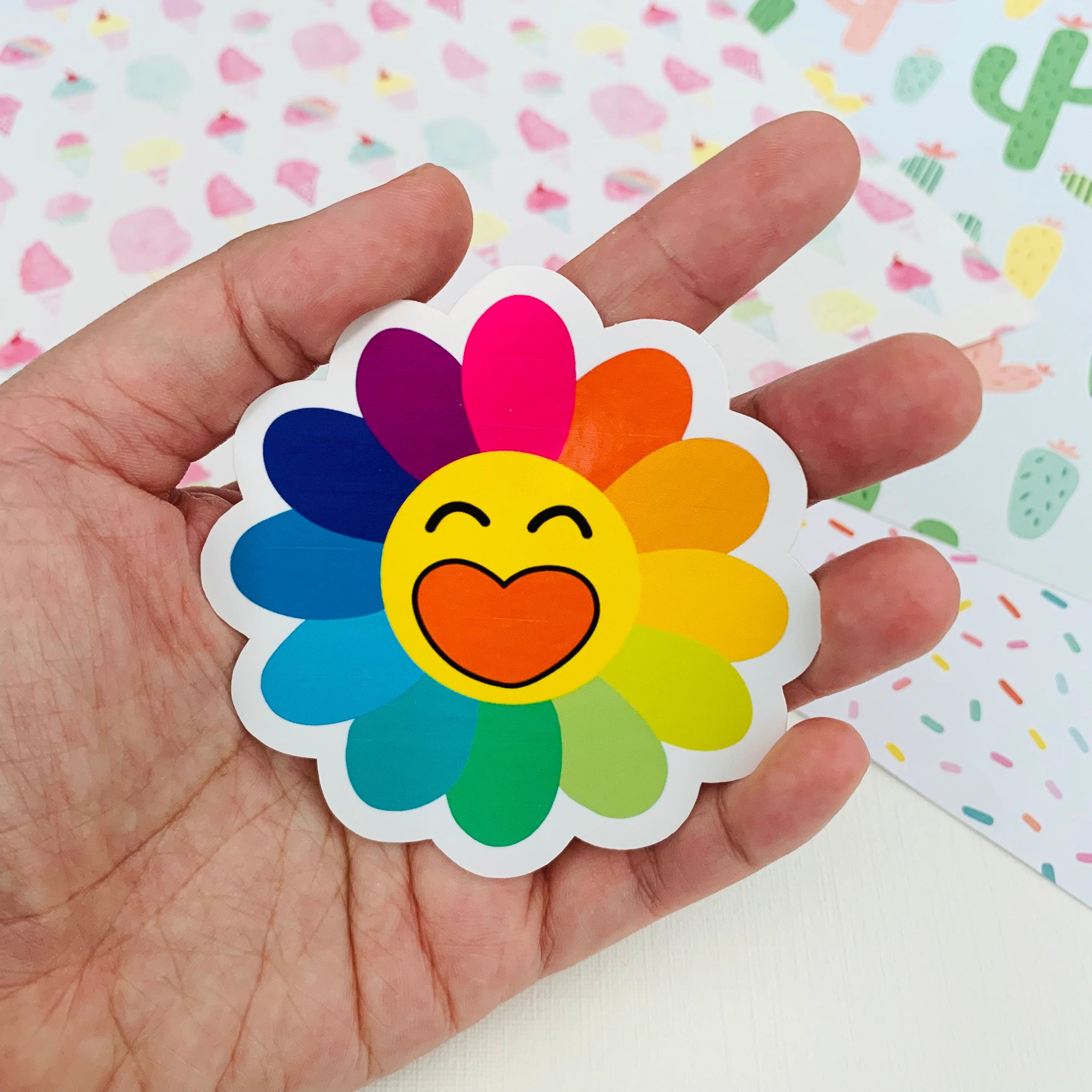 Hobi Rainbow Murakami Flower Hobicore Vinyl Waterproof Sticker ...